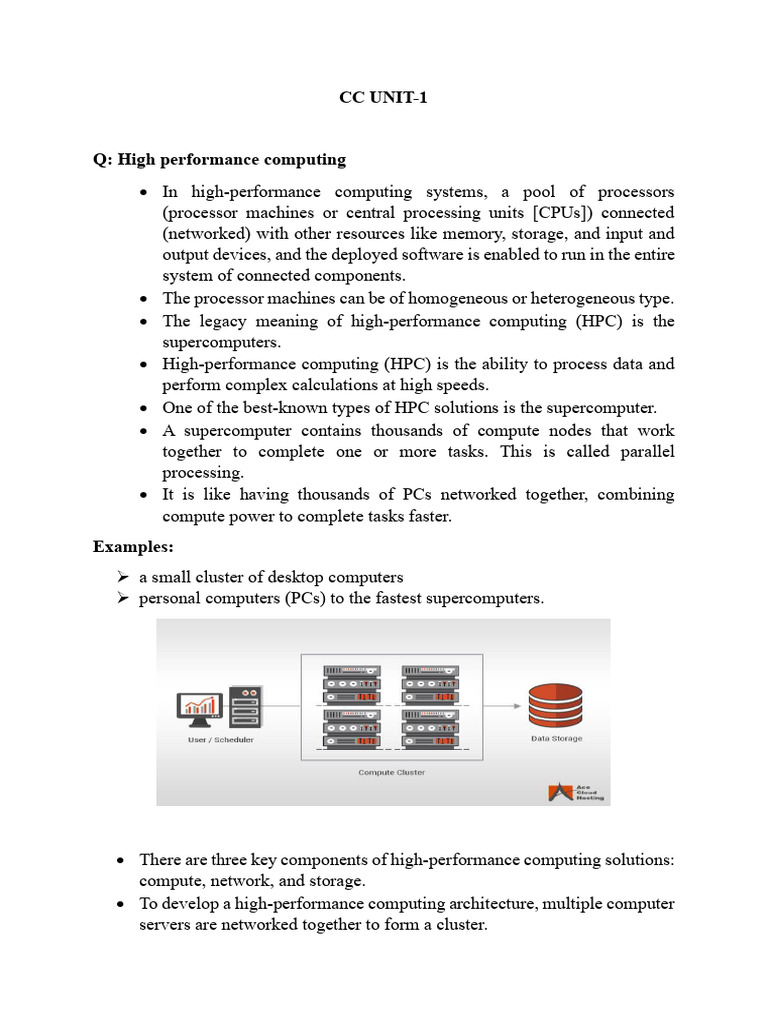 CC Unit-1 | PDF | Computer Cluster | Supercomputer