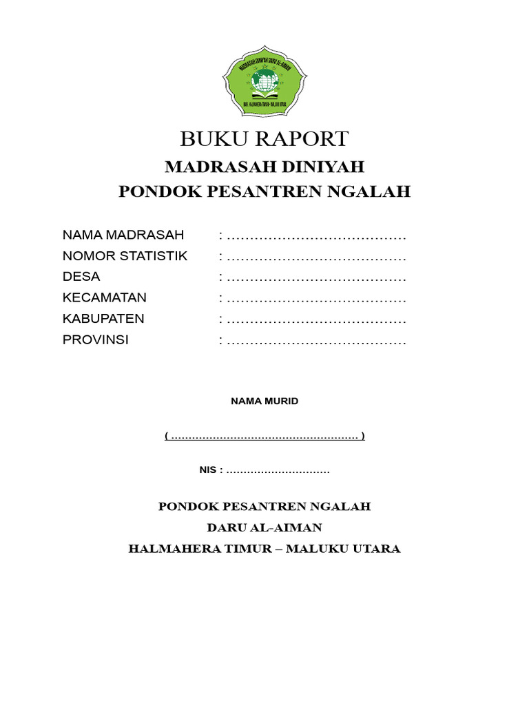 Buku Raport Madin | PDF