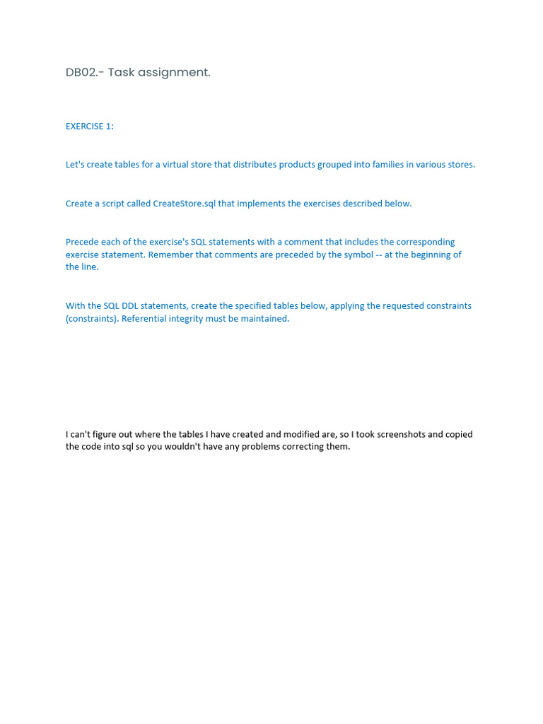 DB02 - Task Assignment | PDF | Sql | Data Management