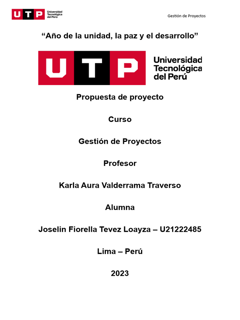 Propuesta de proyecto - Gestion de Proyectos | PDF | Scrum (desarrollo de software) | Internet
