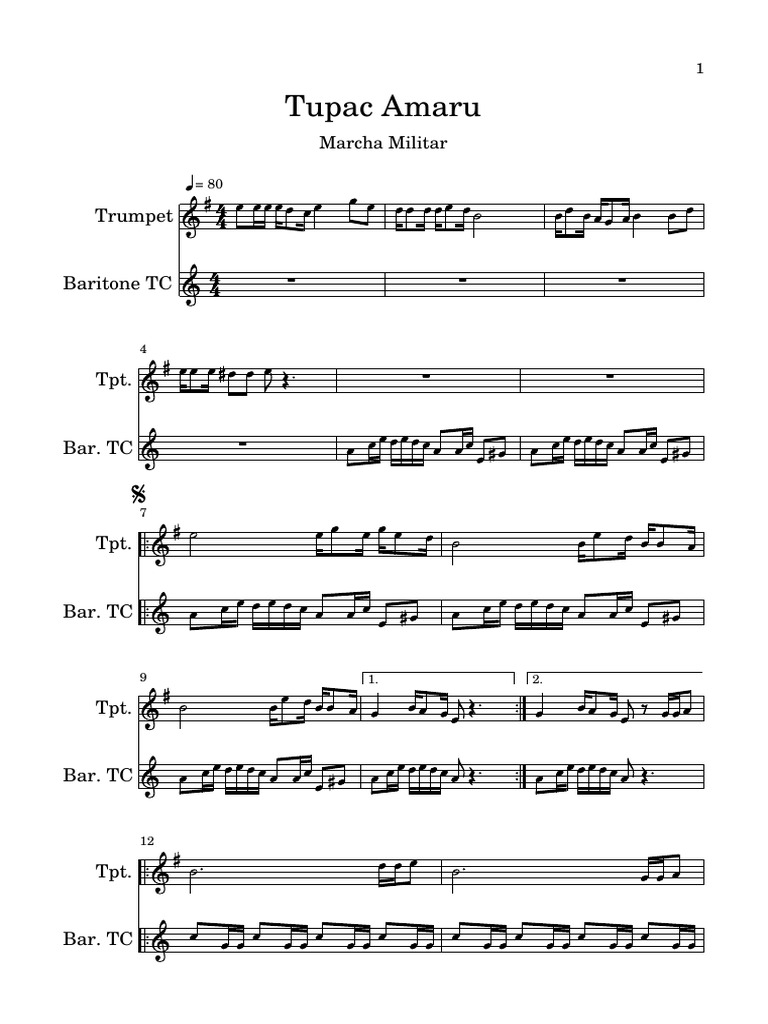(Marcha Militar) Tupac Amaru | PDF