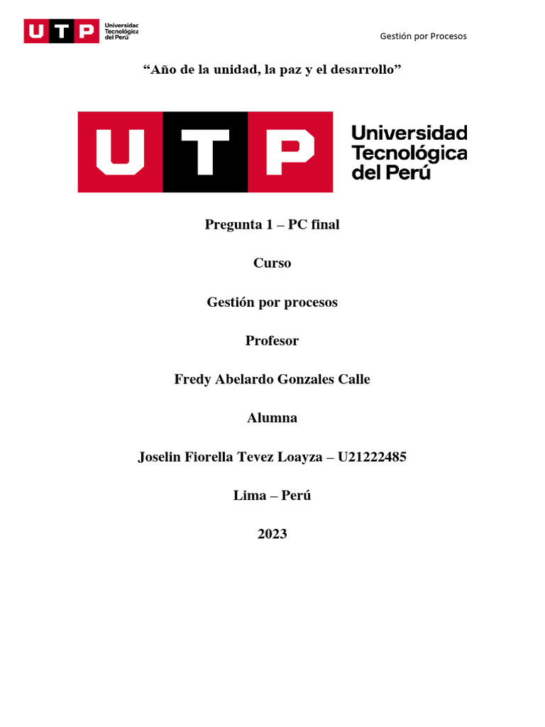 Pregunta 1 – Pc Final Gestion Por Procesos | PDF | Software | Ingeniería de software