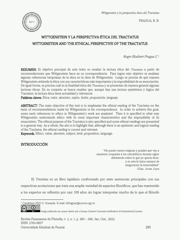 Roger Bladimir Fragua C.: Wittgenstein y La Perspectiva Ética Del ...