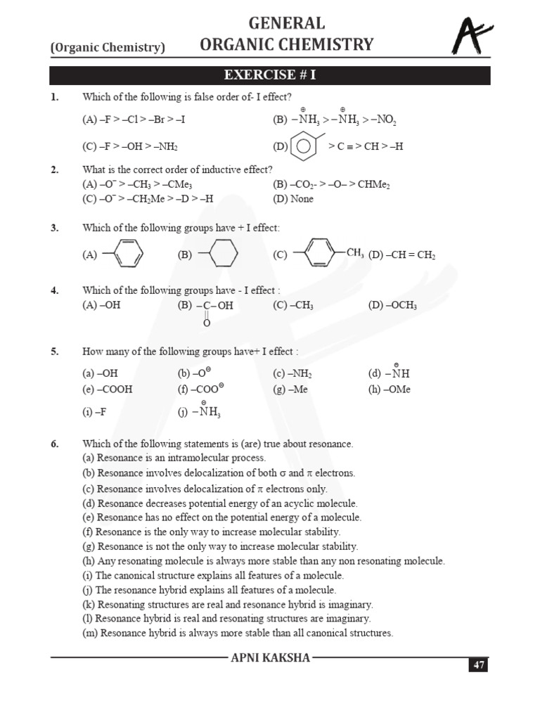 Sheet - 02 - General Organic Chemistry | PDF | Aromaticity | Atomic Sheet - 02 - General Organic Chemistry | PDF | Aromaticity | Atomic