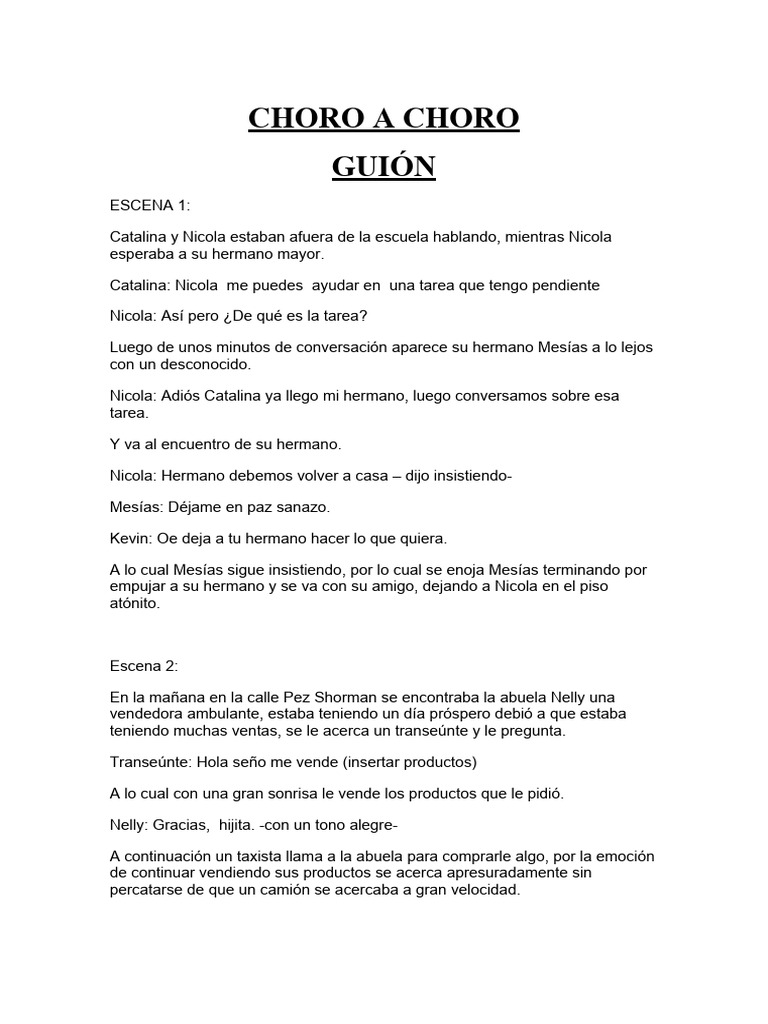 Choro A Choro Guion | PDF