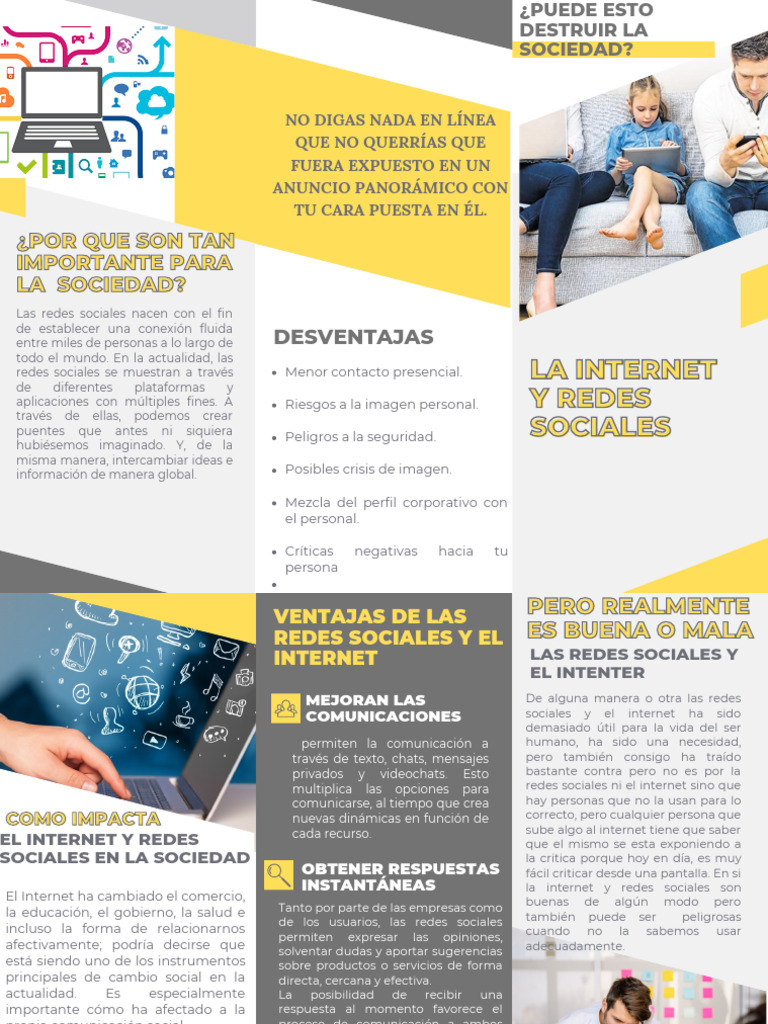 Folleto de La Internet y Redes Sociales (Anavel Adame) | PDF