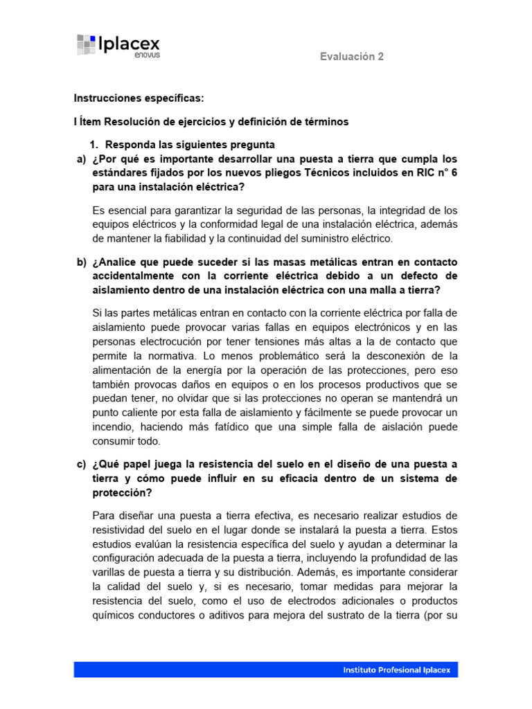 Evaluación 2 - SPT | PDF | Ingenieria Eléctrica | Descarga electrostática