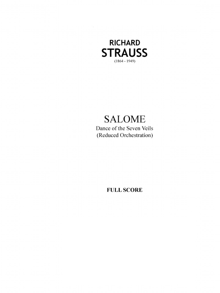Strauss Salome Tanz Reduced | PDF