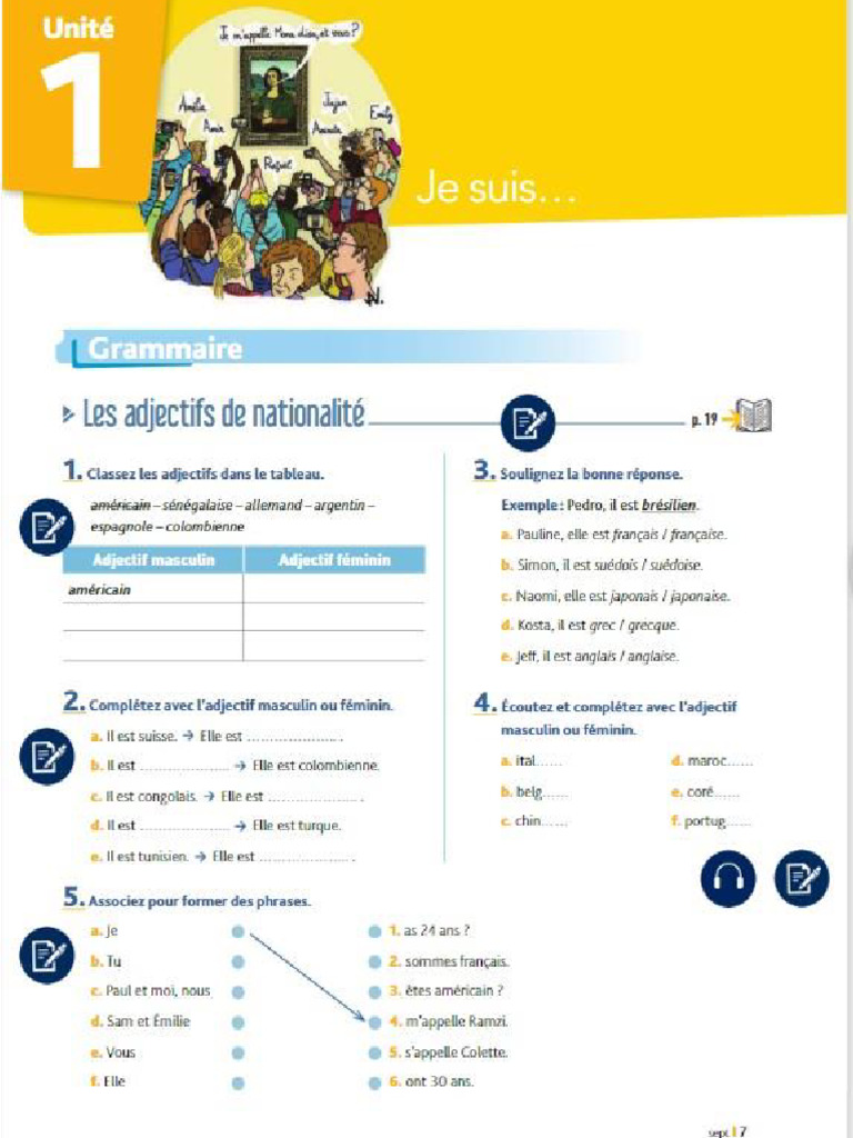 Edito A1-CahierDactivités-Unité 1 - Je Suis | PDF