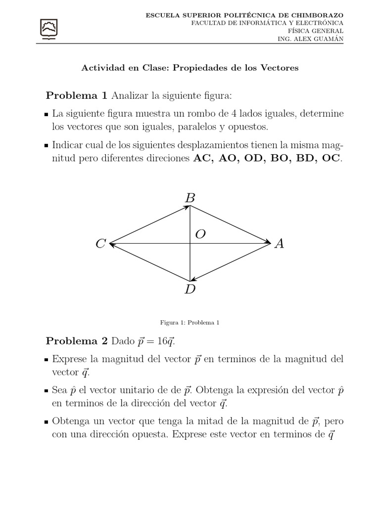 Actividad en Clase Identificacion de Vectores | PDF | Vector Euclidiano | Álgebra lineal