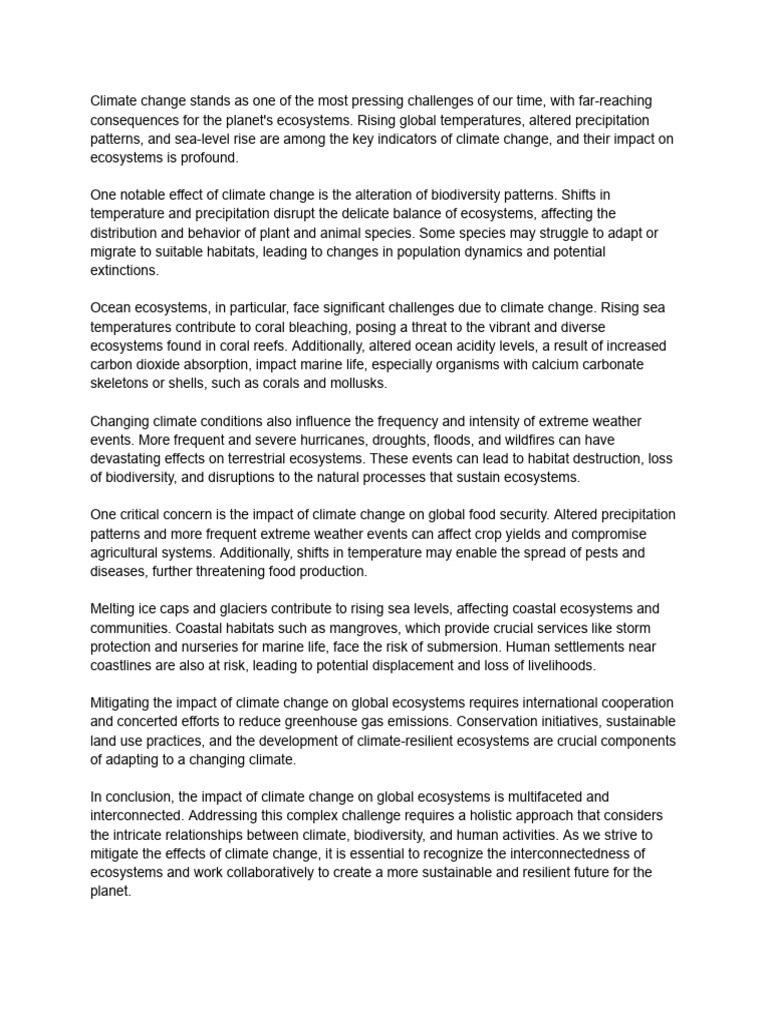 Paper 5 | PDF | Climate Change | Ecosystem