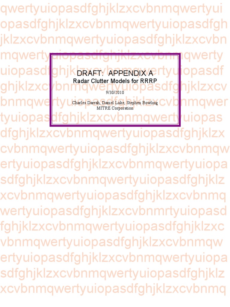 Appendix A Clutter Models | Download Free PDF | Rain | Spectral Density