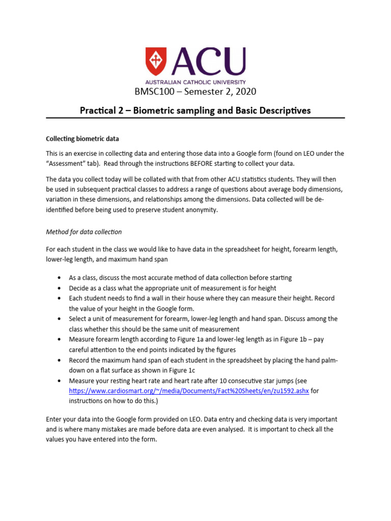 Practical 2 Instructions | PDF | Statistics | Blood Pressure