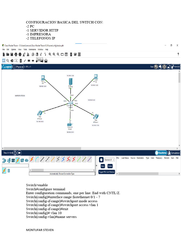 Configuracion Basica Del Switch Con | PDF | Command Line Interface | Network Switch