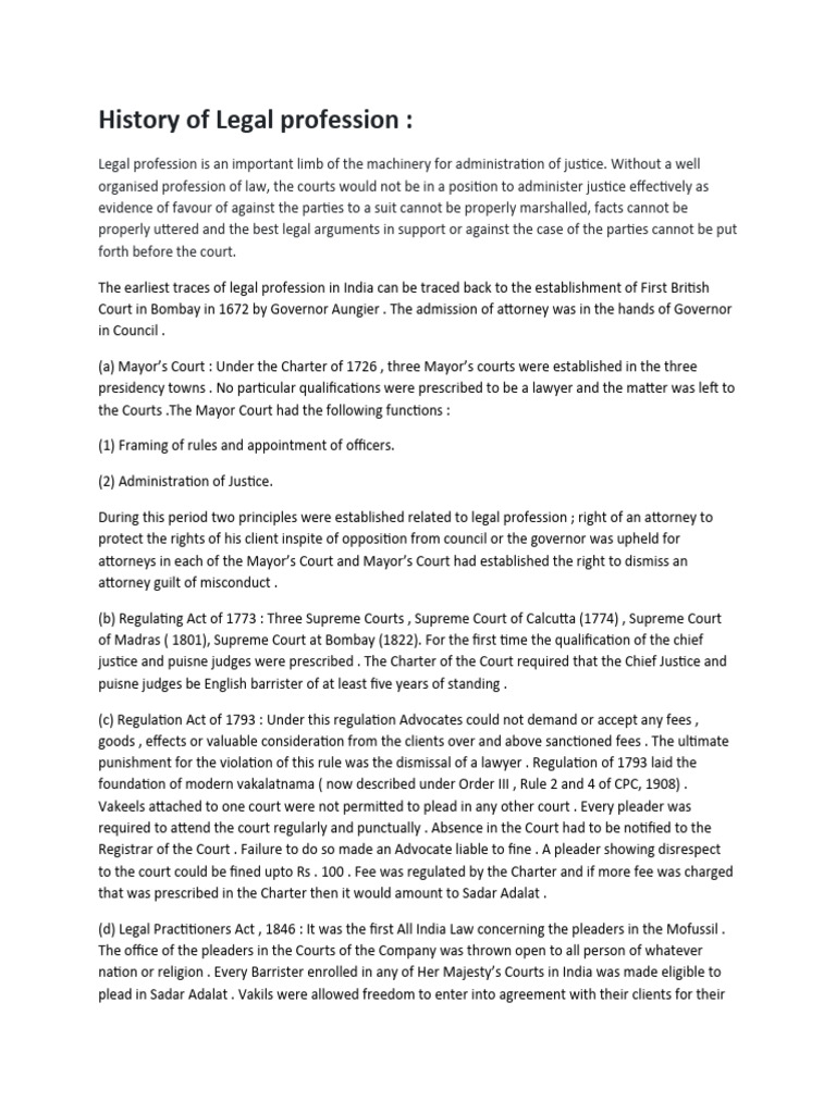 History of Legal Profession | PDF | Lawyer | Barrister