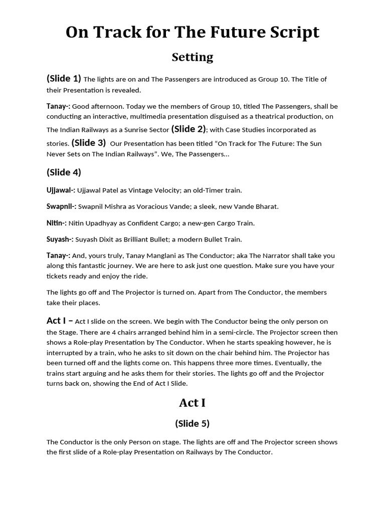 On Track For The Future Script (Cued) | PDF | Rail Transport | Cargo