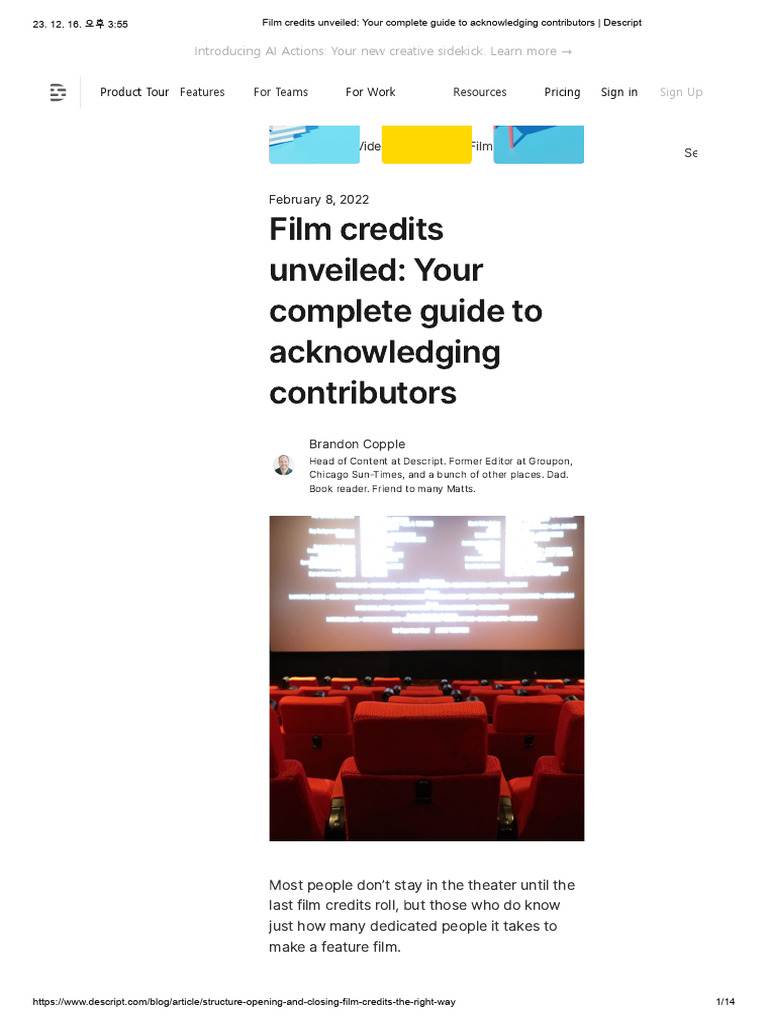 Film Credits Unveiled - Your Complete Guide To Acknowledging ...