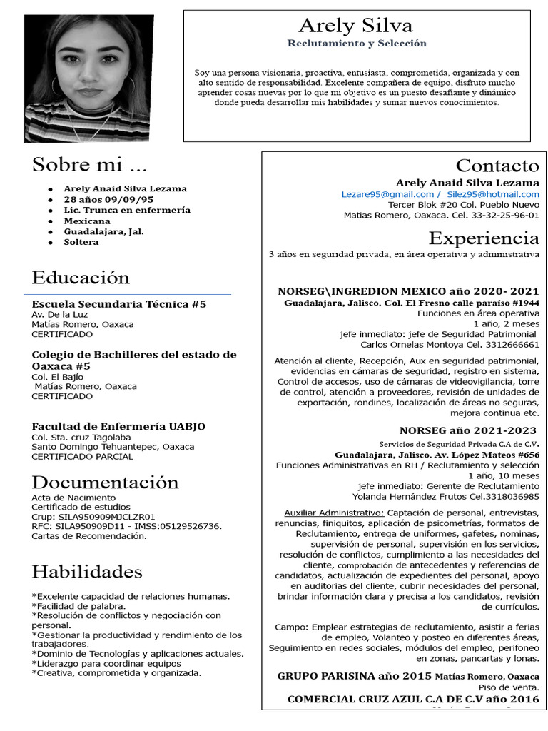 CV. ARELY SILVA | PDF
