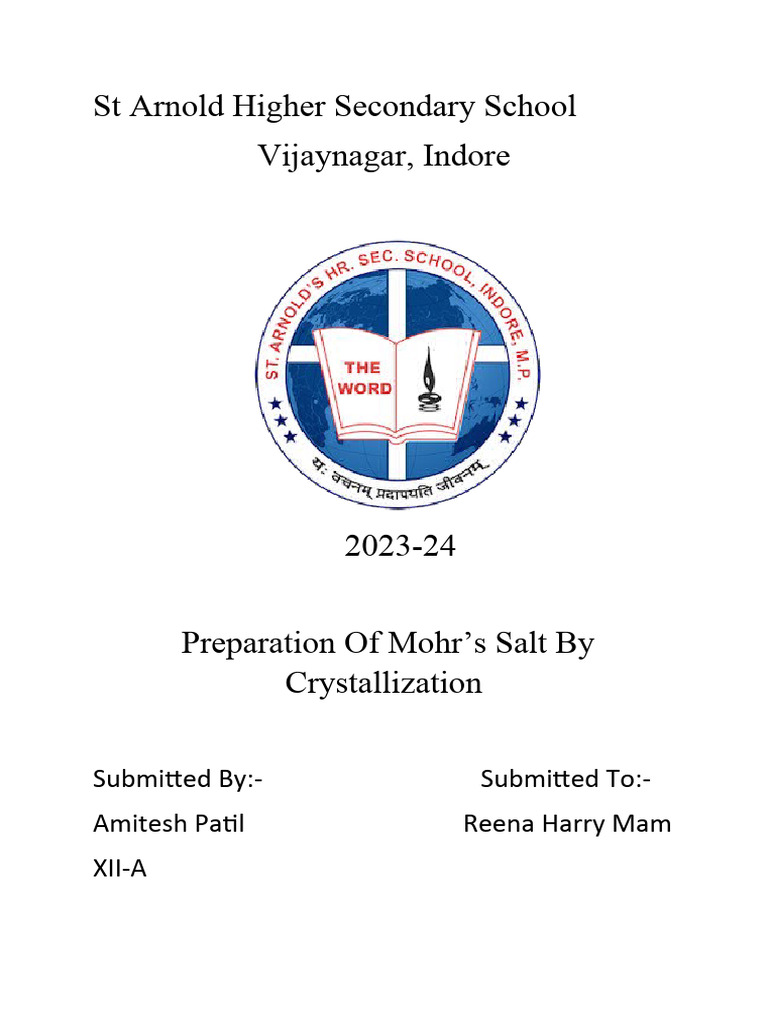 Chemistry Project | PDF | Salt (Chemistry) | Molecules