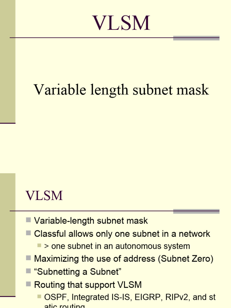 VLSM | PDF | Routing | Internet Protocols