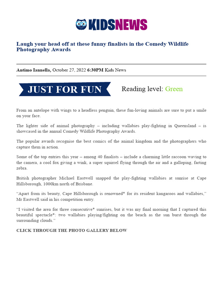 Comedy Wildlife Photography Awards 2022 Finalists Revealed - KidsNews ...