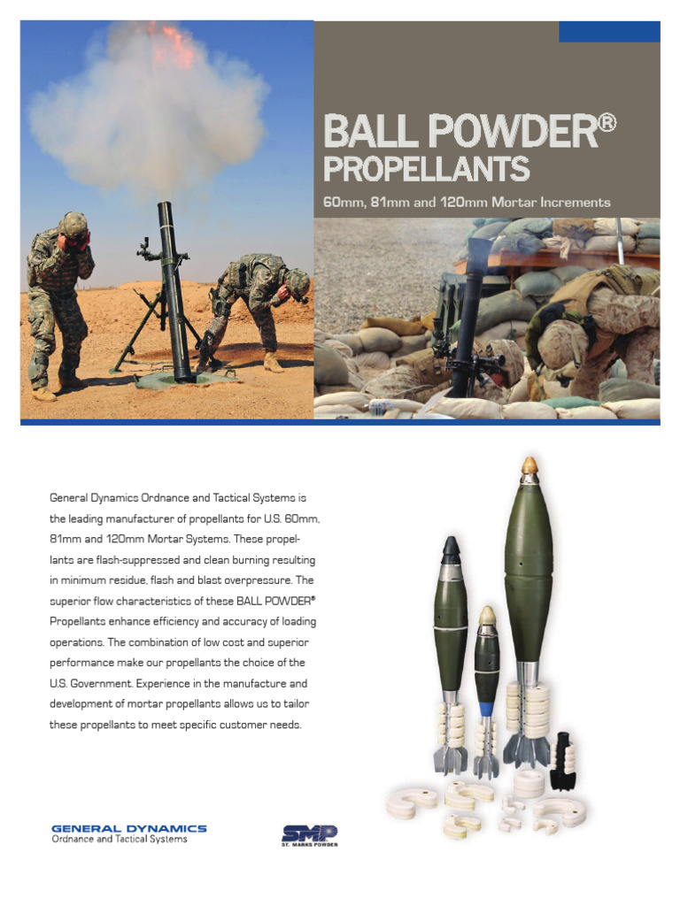 BALL POWDER Propellants 60 81 120mm | PDF | Ammunition | Hazards