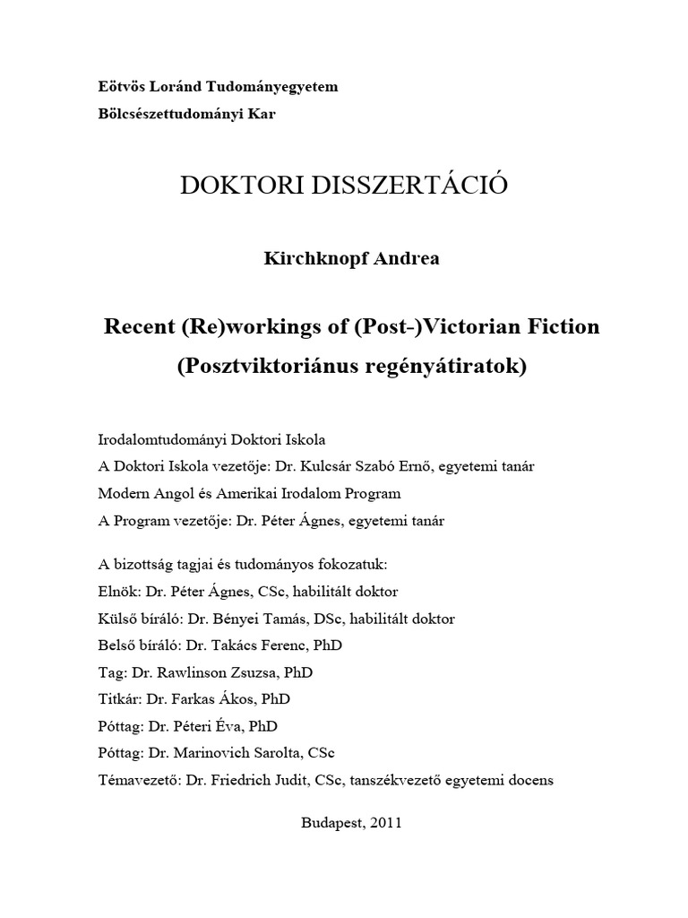 diss | PDF | Narrative | Novels