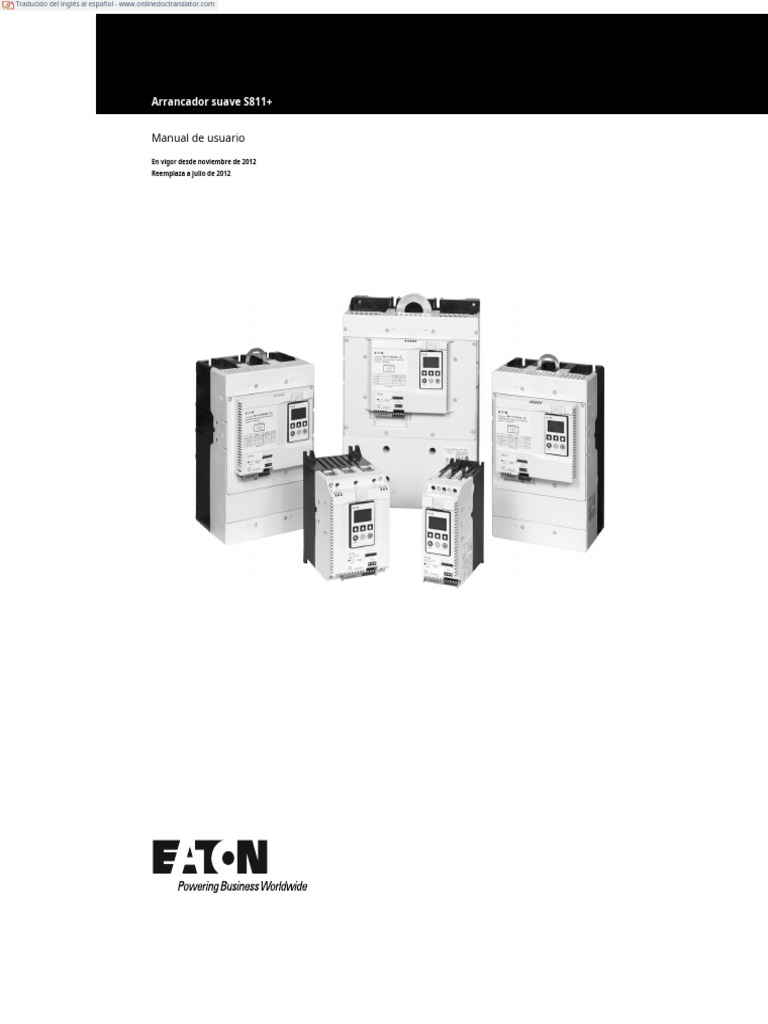 S811+-Soft-Starter-User-Manual-Mn03900001e (2) .En - Es | PDF ...