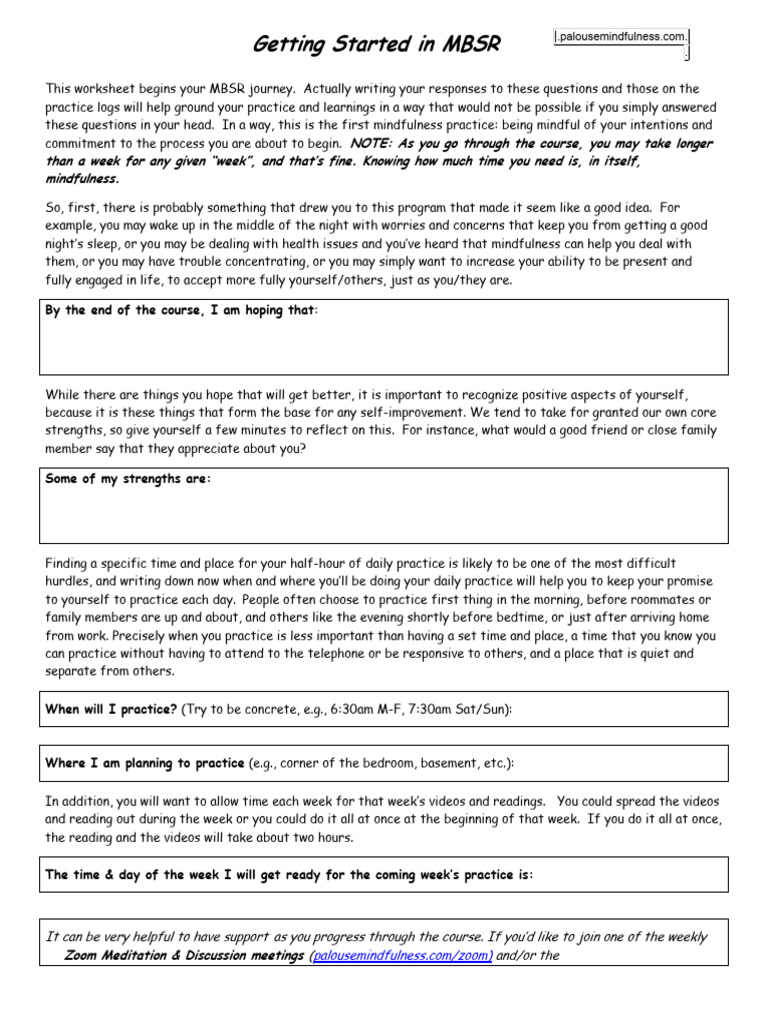Getting Started | PDF | Mindfulness | Psychology