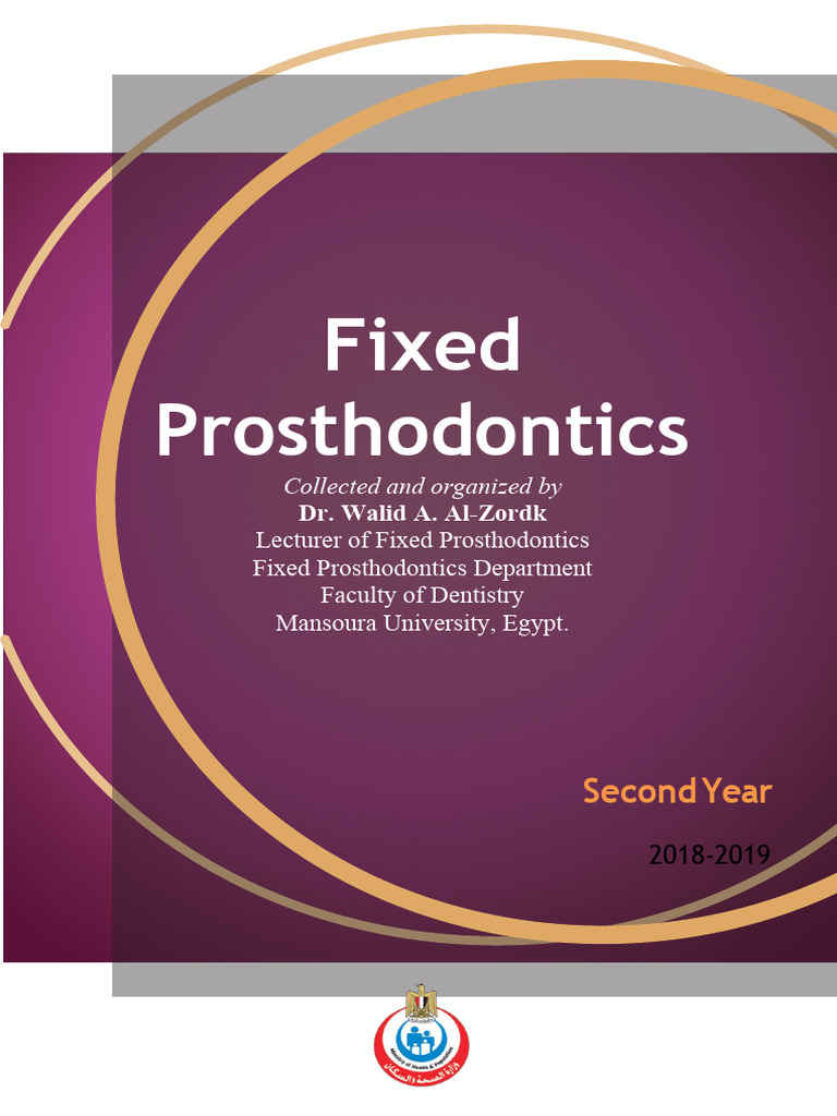 Fixed Prosthodontics Course Overview | PDF | Dentistry Branches