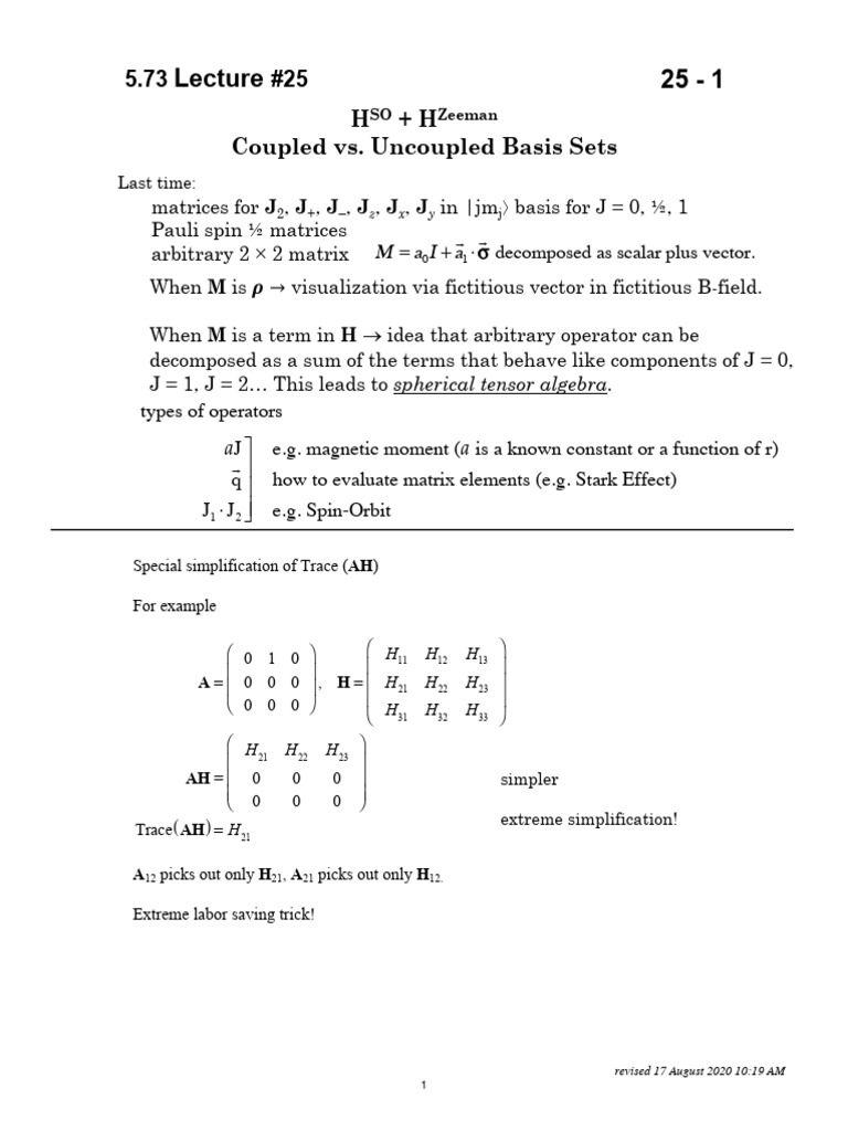 MIT5 73F18 Lec25 | PDF | Basis (Linear Algebra) | Matrix (Mathematics)