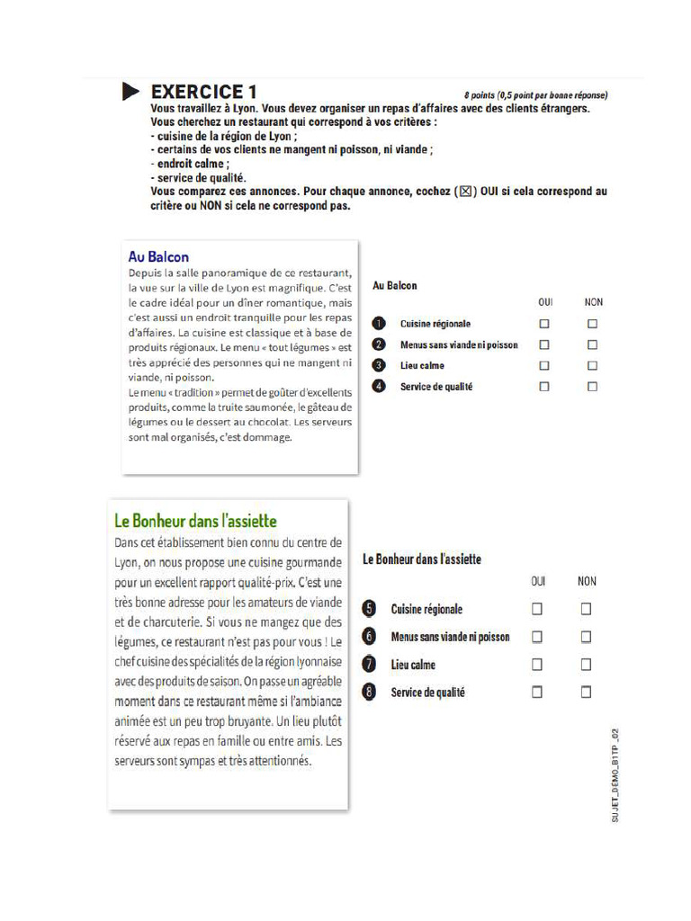 Sujet 1 de Compréhension | PDF