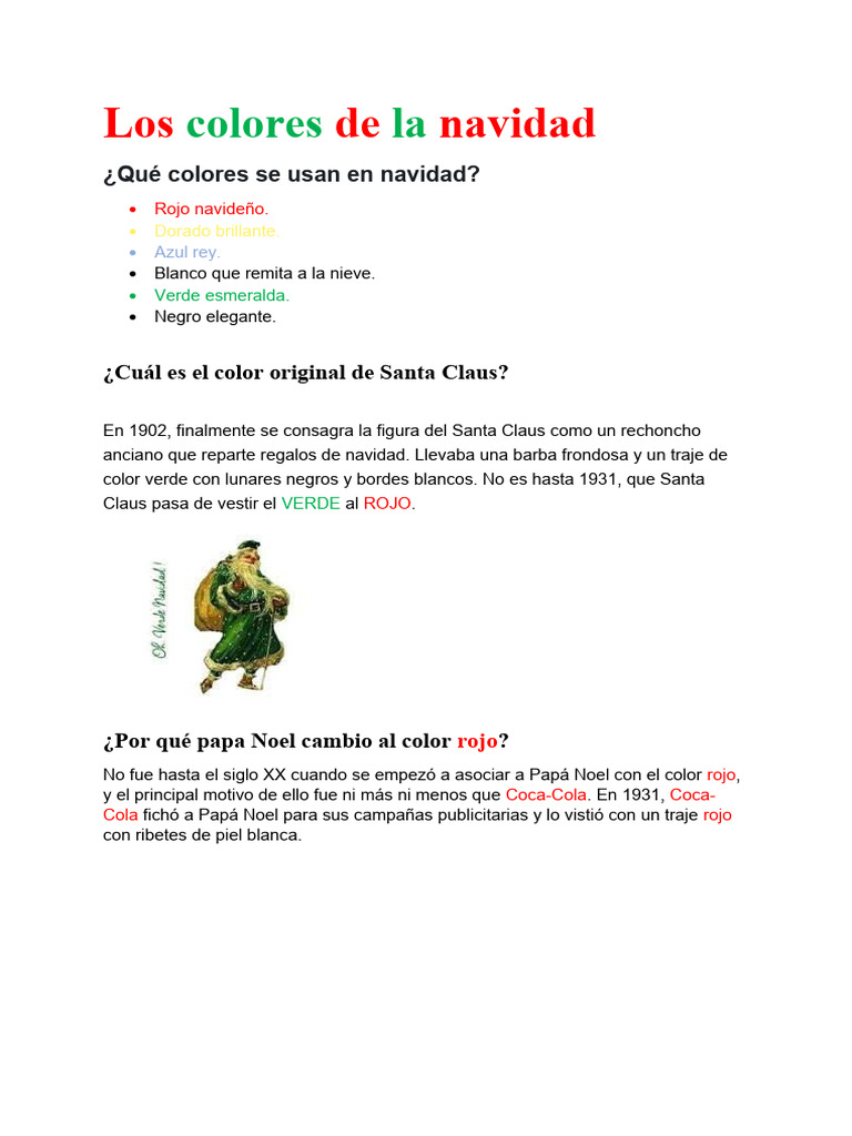 Los colores de la navidad | PDF