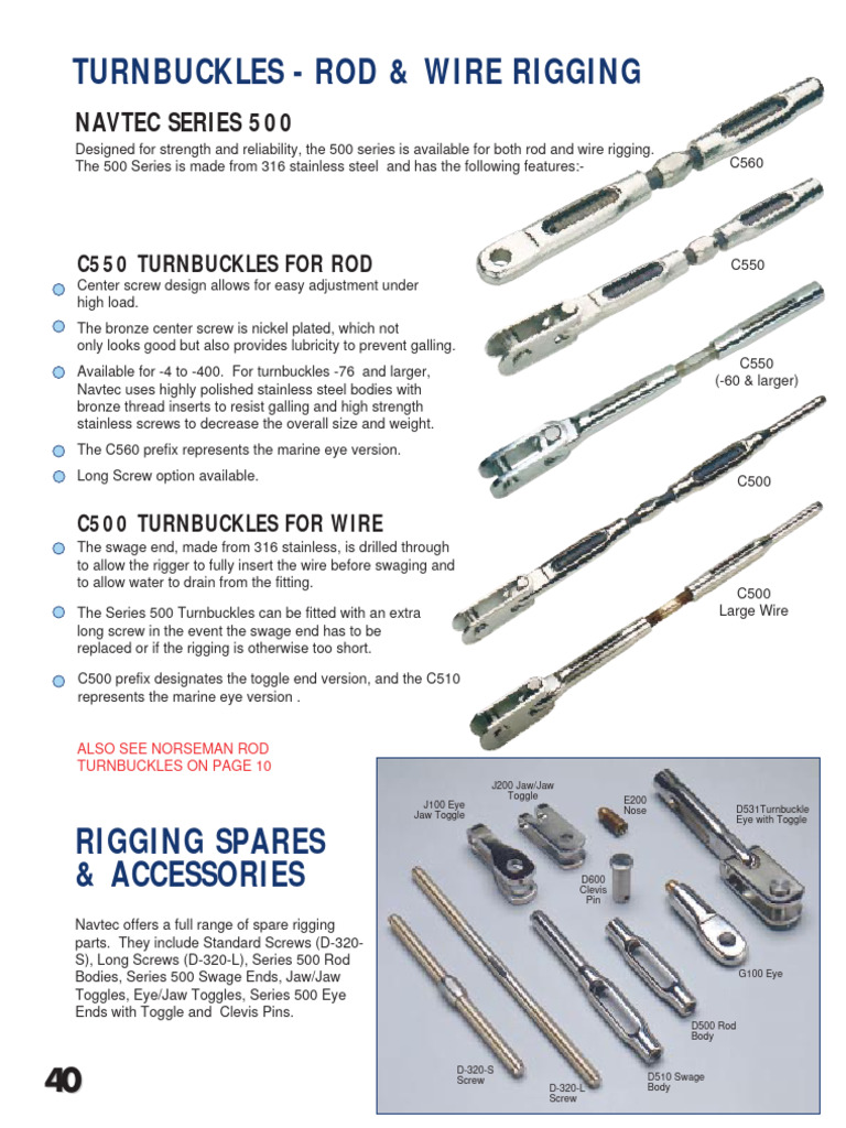 Navtec Turnbuckles | PDF | Screw | Manufactured Goods