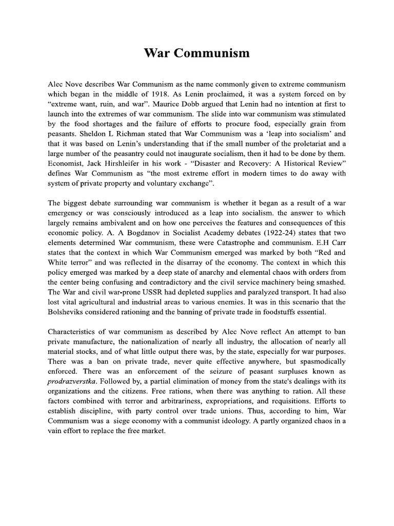 War Communism PDF | PDF