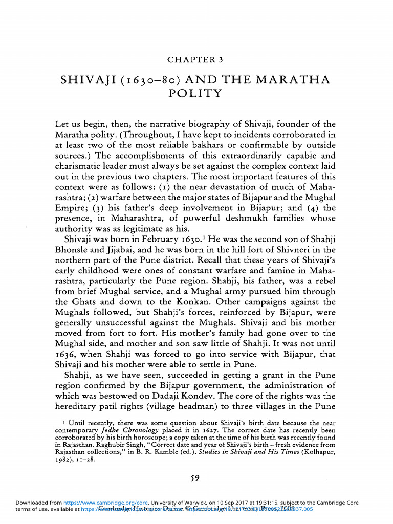 Shivaji's Founding of the Maratha Kingdom | PDF | Religion & Spirituality