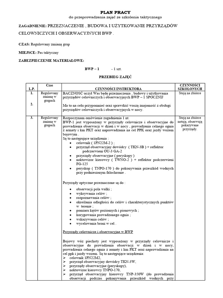 Plan Pracy - Tips - 2.2 Przeznaczenie I Budowa Przyrządów Obserwacyjnyc ...