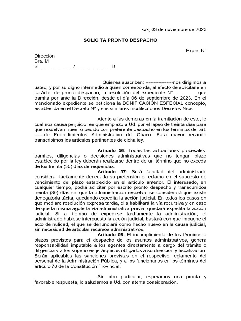 pronto despacho | PDF | Gobierno | Justicia