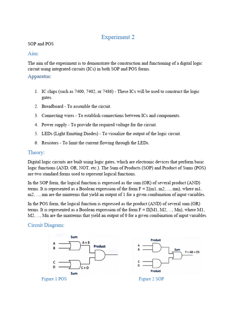 Experiment 2 | PDF | Electronic Circuits | Logic Gate