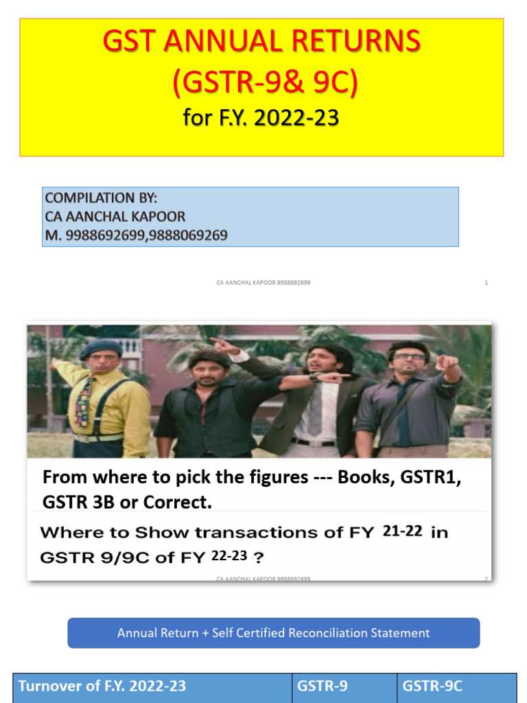 GSTR-9 & 9C Guidelines for FY 2022-23 | PDF | Audit | Taxes