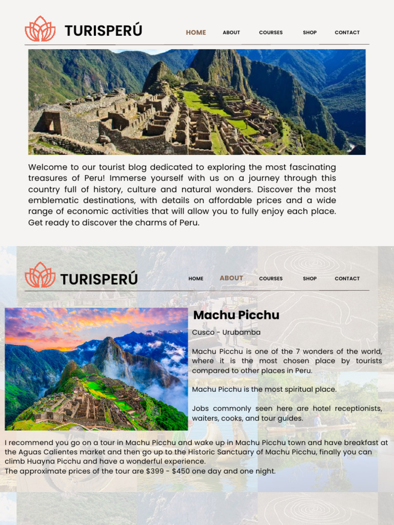 Blog - Evaluación Aa4 | PDF | Machu Picchu | Tourism