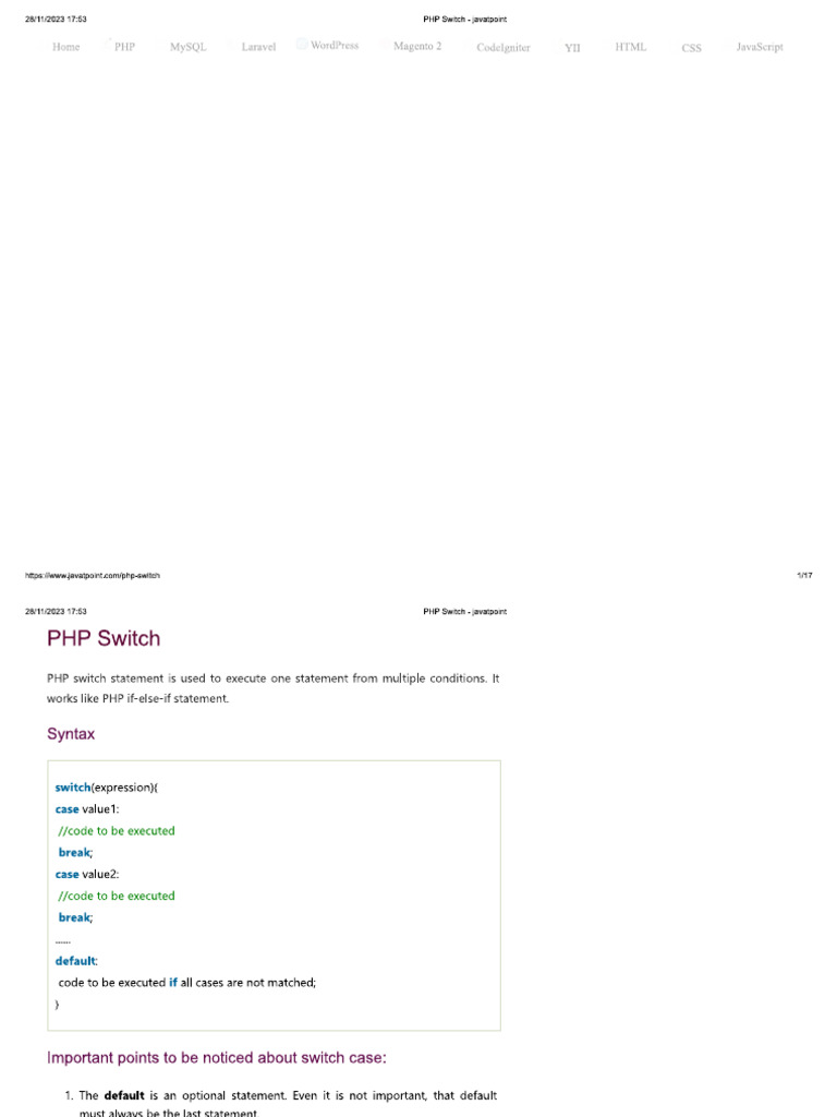 Php Switch Pdf 