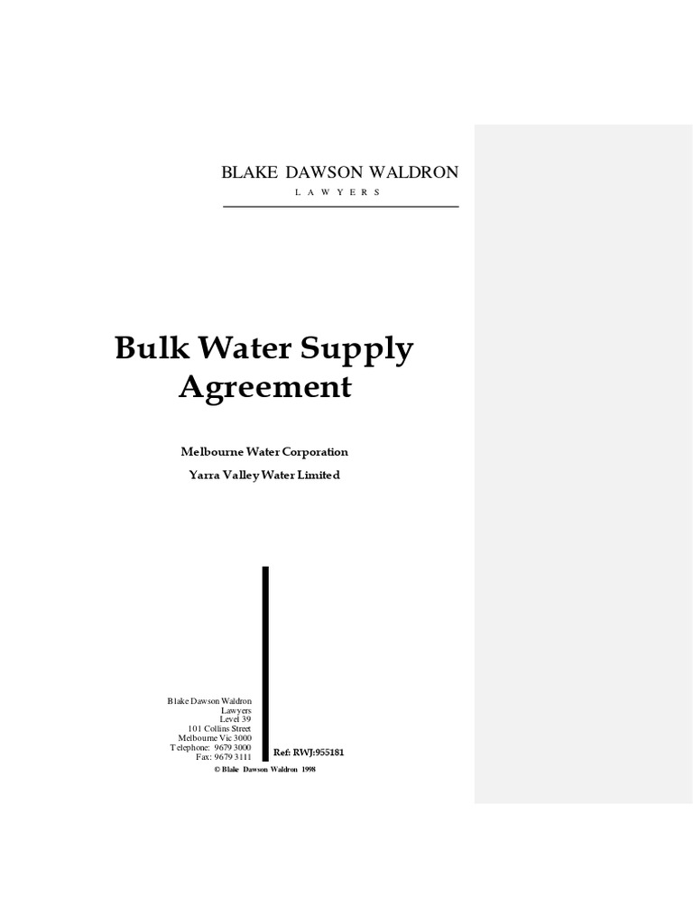 Contract 1 | PDF | Treaty | Water Quality