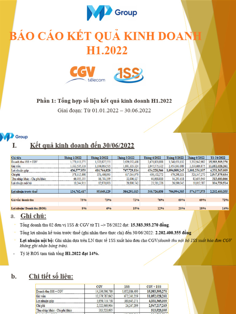 CGV Baocao H1&KHKD H2.2022 V2 | PDF