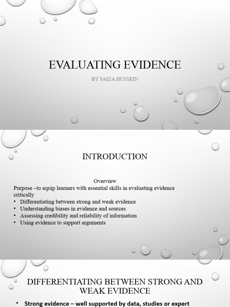 Evaluating Evidence | PDF | Bias | Evidence