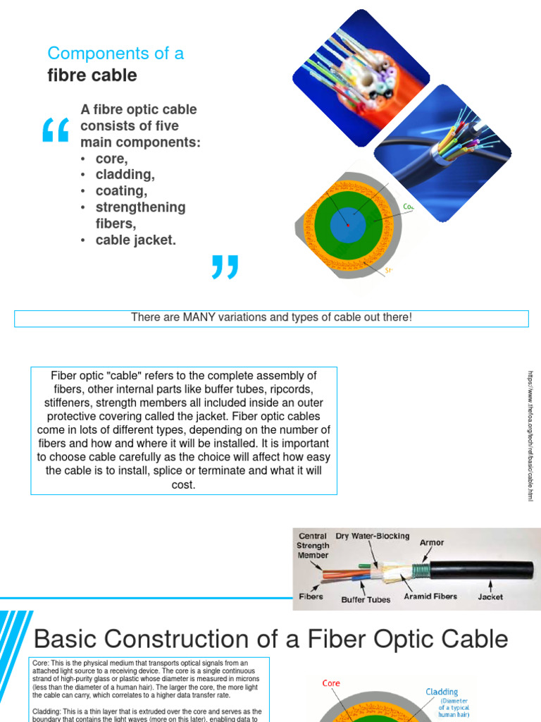 Components of A Fibre Cable | PDF | Optical Fiber | Materials