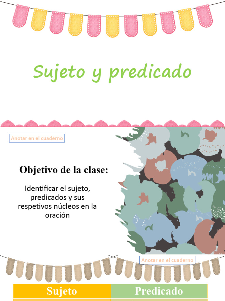 Sujeto y Predicado | PDF | Asunto (gramática) | Predicado (Gramática)