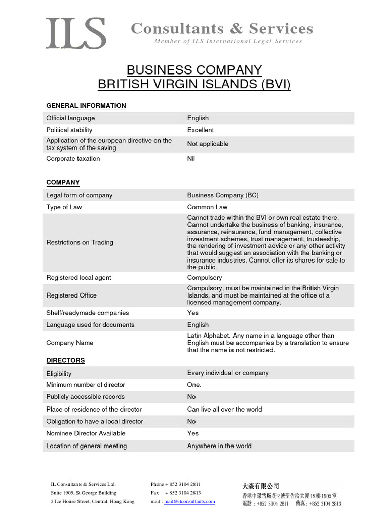 Client Guide Offshore Bvi | PDF | Companies | Insurance