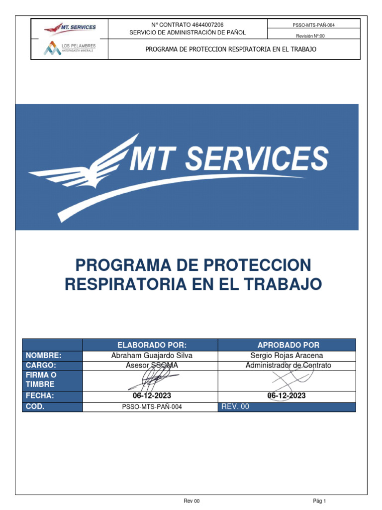 Programa de Proteccion Respiratoria | Descargar gratis PDF | Partículas ... Programa de Proteccion Respiratoria | Descargar gratis PDF | Partículas ...