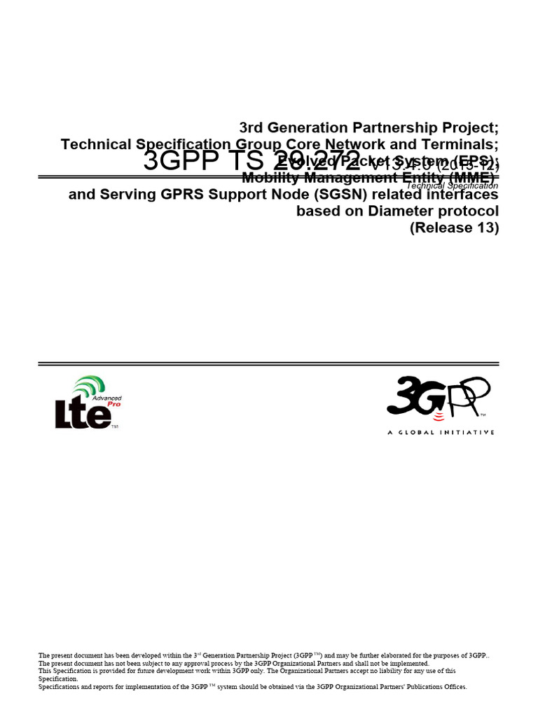 3GPP TS 29.272: Technical Specification | PDF | Mobile Telecommunications | Telecommunications ...
